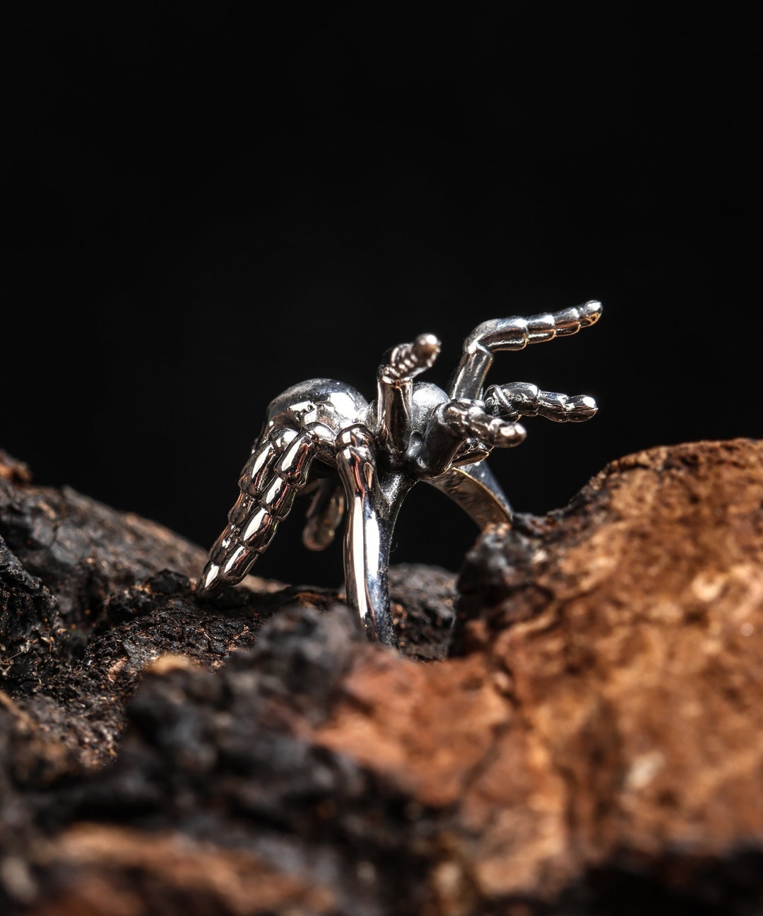 Skeleton Spider 925 Sterling Silver Ring Handmade//unique Punk Gothic ...