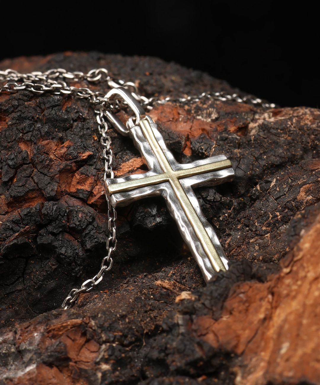 925 Silver Custom Name Cross Pendant Mens/christian Charm Necklace ...