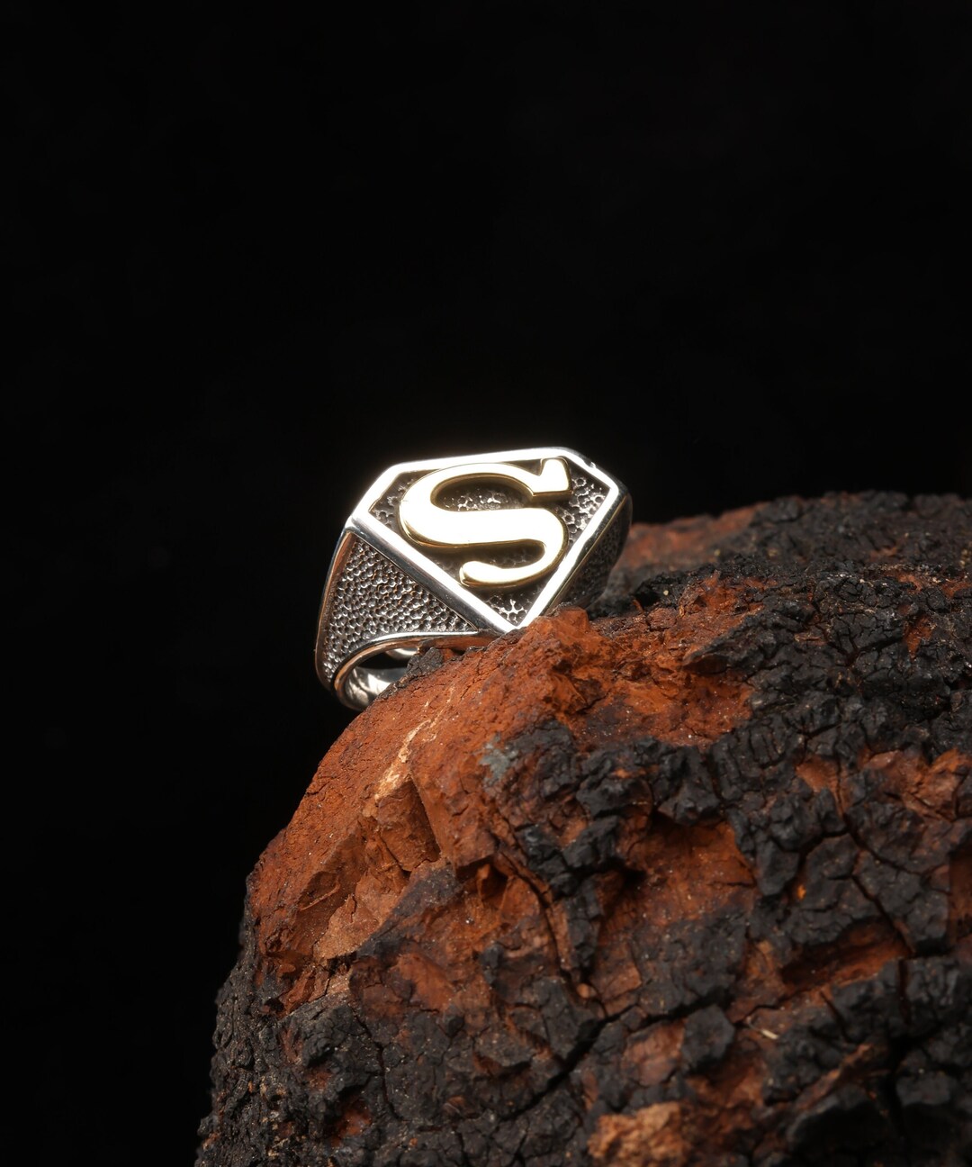 S Initial Ring/s Letter Ring/handmade Name Ring/925 Sterling Silver ...