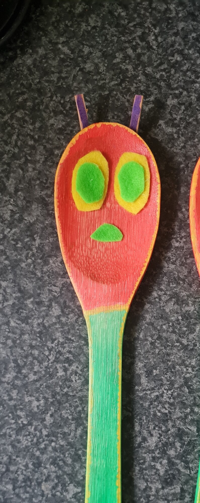 The Caterpillar That is Very Hungry Wooden Story Spoon. See What He Can ...