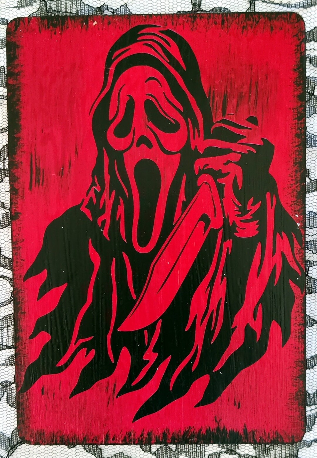 Gothic Sign, Horror Decor, the Scream Pic, Shelf Sign, Wall Sign, Wood ...