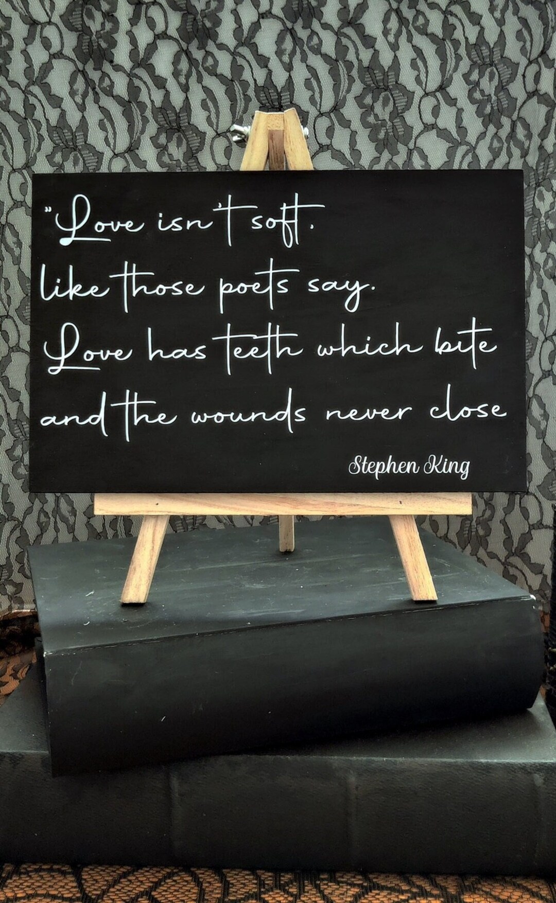 Goth Wall Art, Stephen King, Gothic Wood Sign, Gothic Shelf Sign, Sign ...