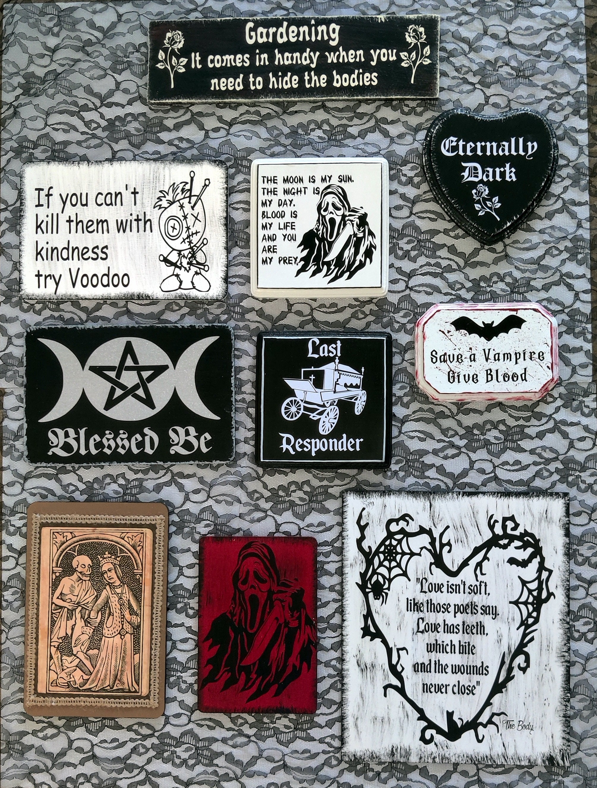 Gothic Sign, Horror Decor, the Scream Pic, Shelf Sign, Wall Sign, Wood ...