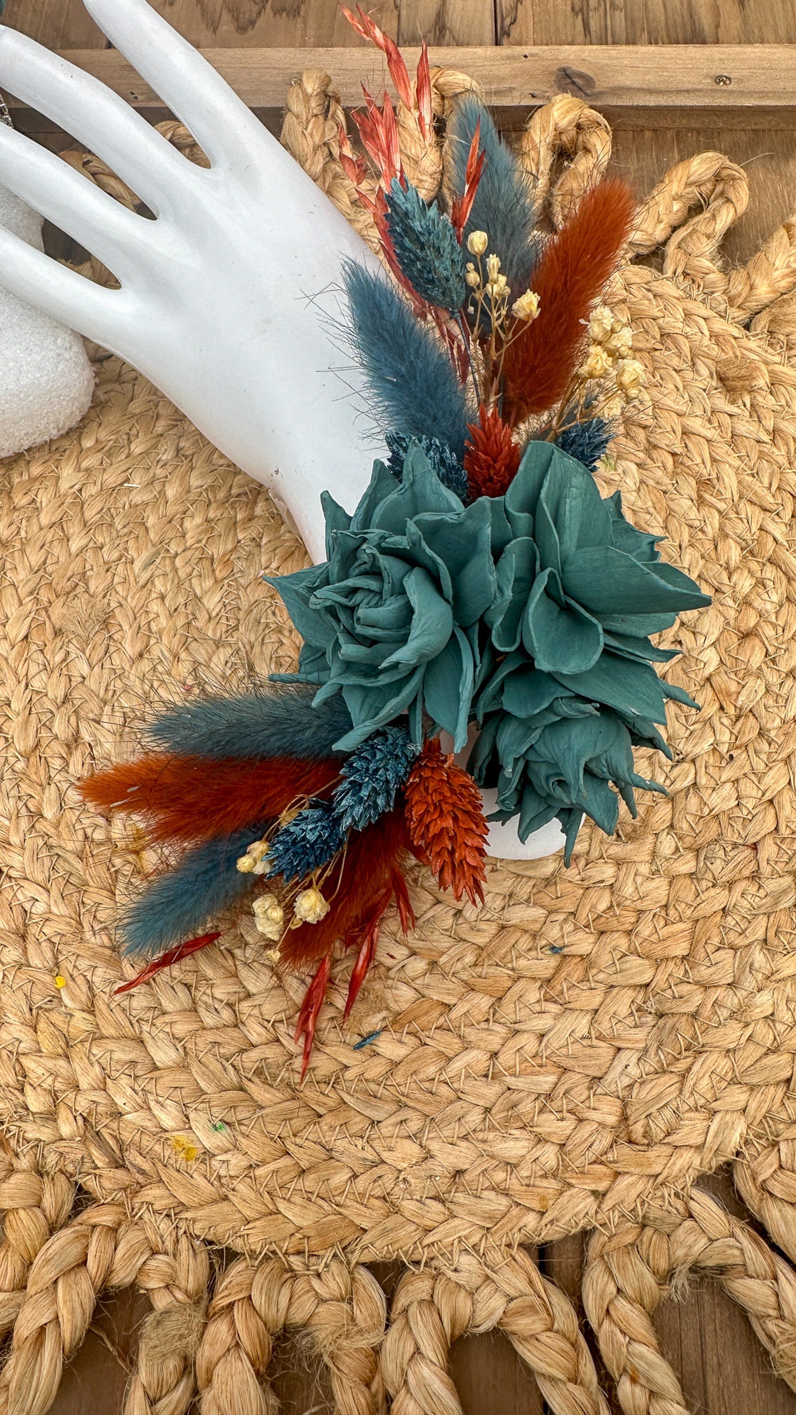 Dried Flower Boho Wrist Corsages for Wedding, Prom, Special Birthday or ...