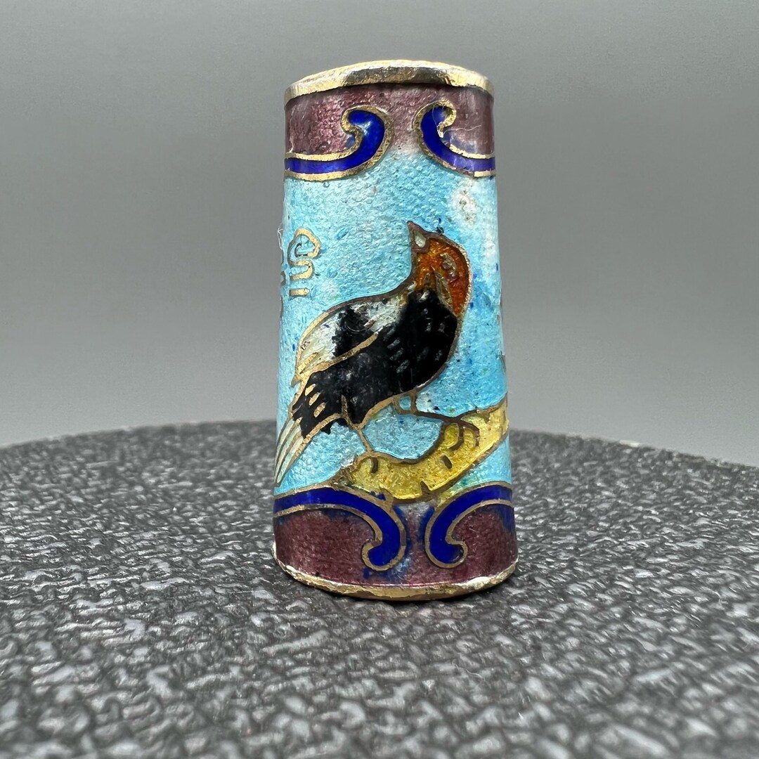 Vintage Cloisonne Enamelled Thimble With Bird - Etsy
