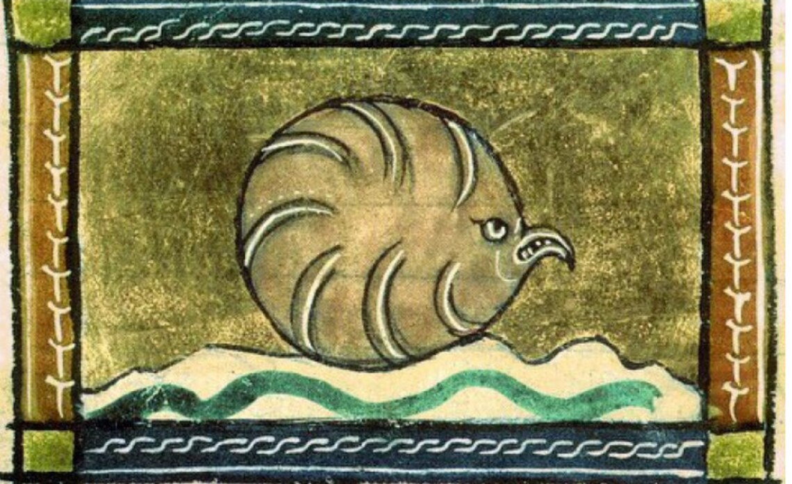 Medieval Art Angry Oyster Digital Embroidery File Instant Download - Etsy