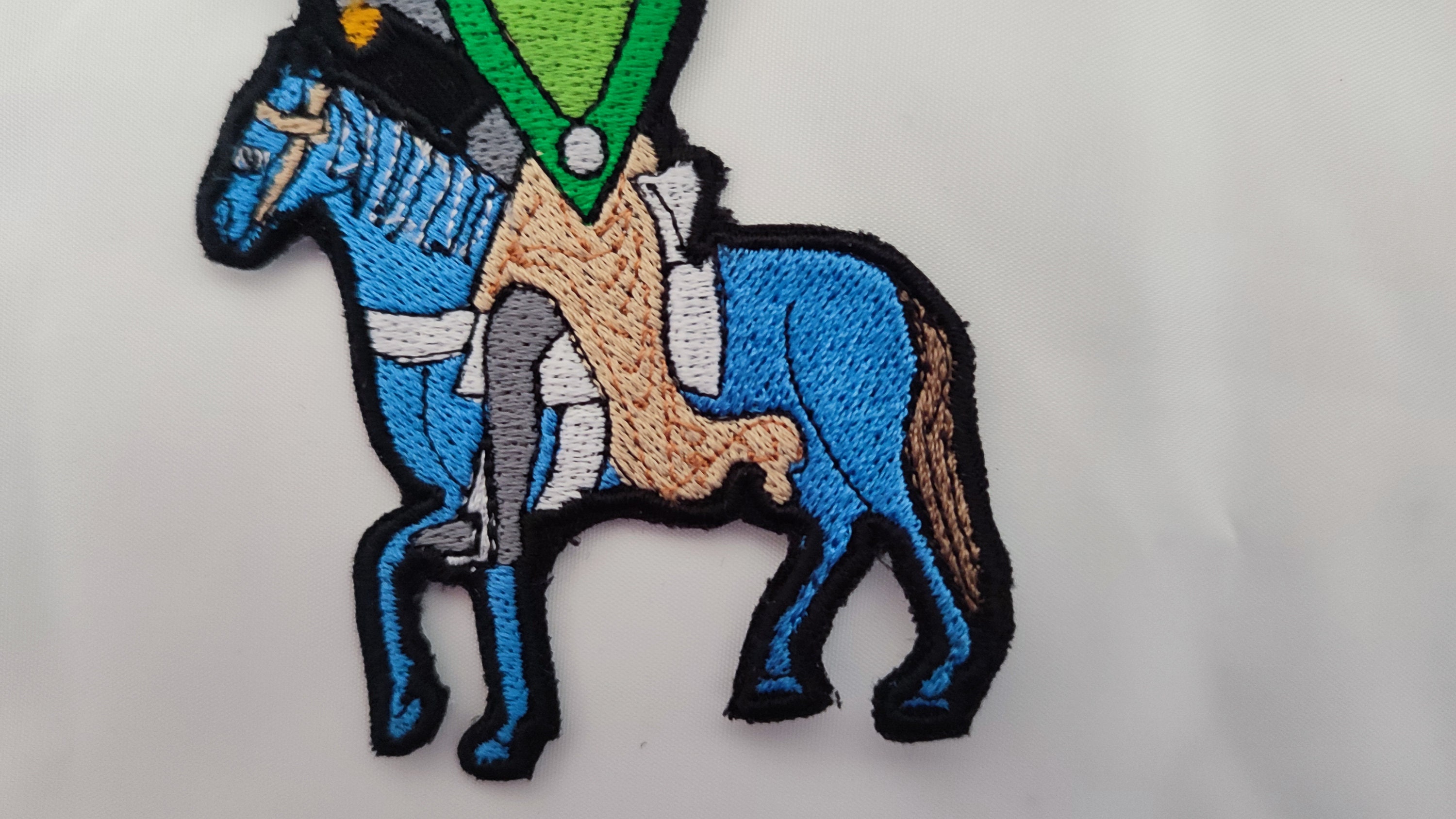 Medieval Art the Green Knight on the Blue Horse Digital Embroidery File ...