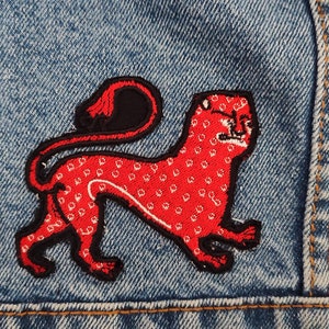 Medieval Art Red Leopard Machine Embroidery File Instant Download - Etsy