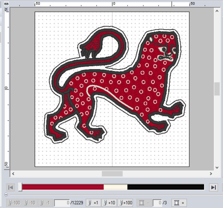 Medieval Art Red Leopard Machine Embroidery File Instant Download - Etsy