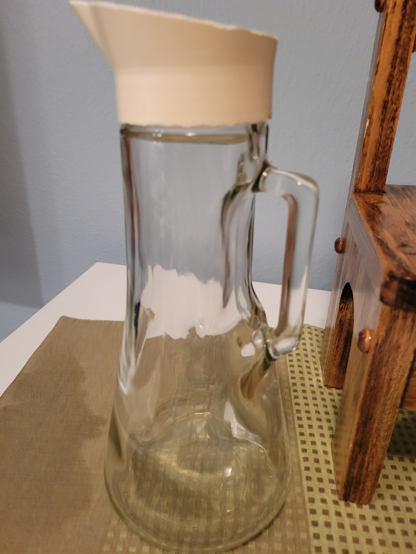 Vintage Glass Pitcher With Lid - Etsy