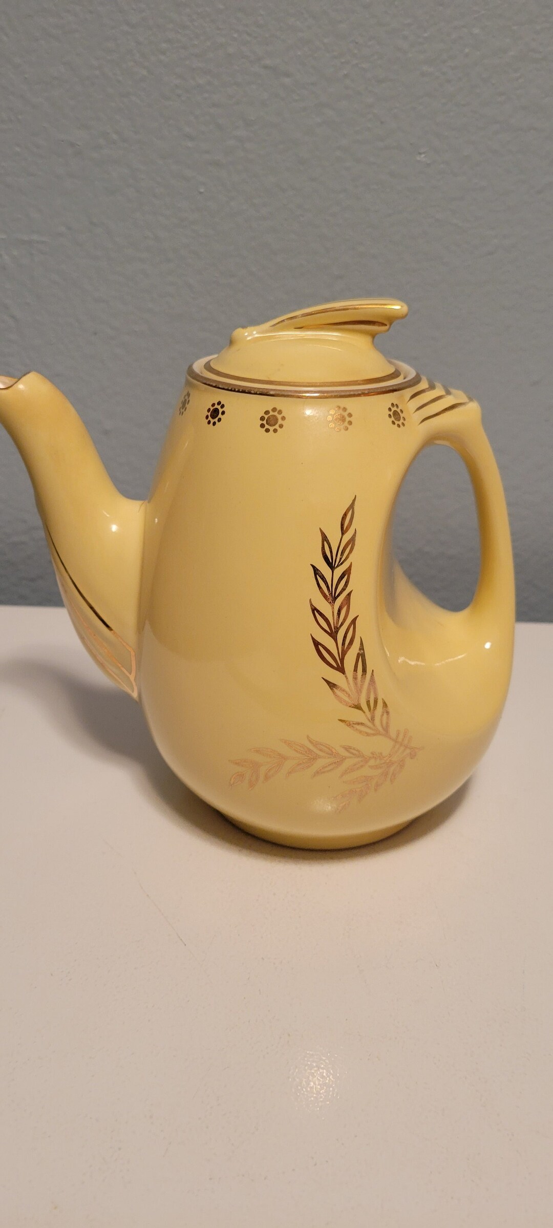 Vintage Hall Sundial 6 Cup 0779 yellow and Gold - Etsy