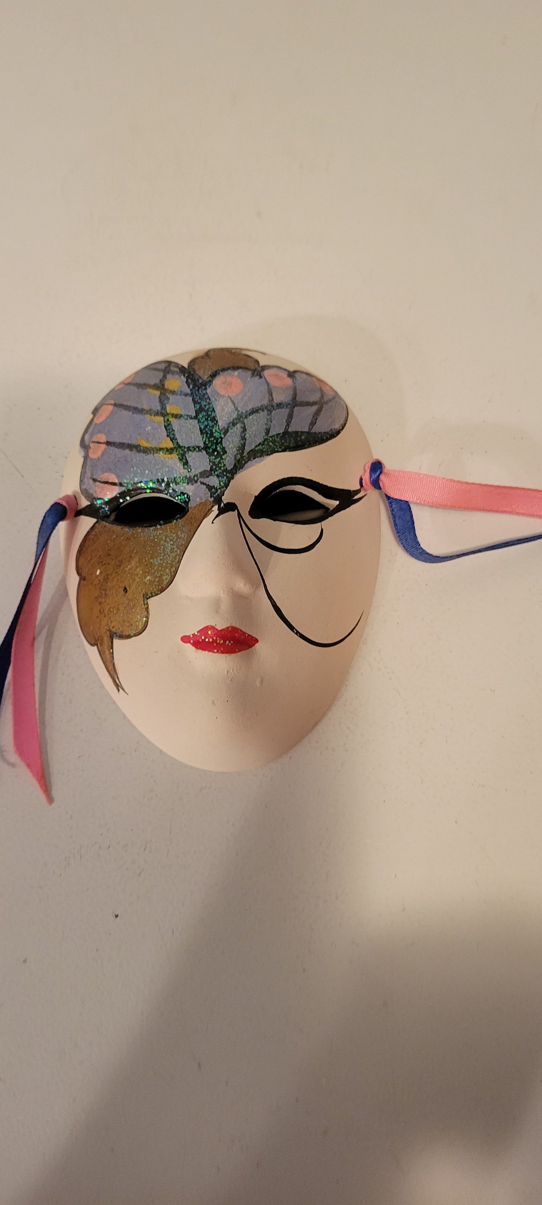 Mardi Gras Ceramic Hand Painted Mask - Etsy