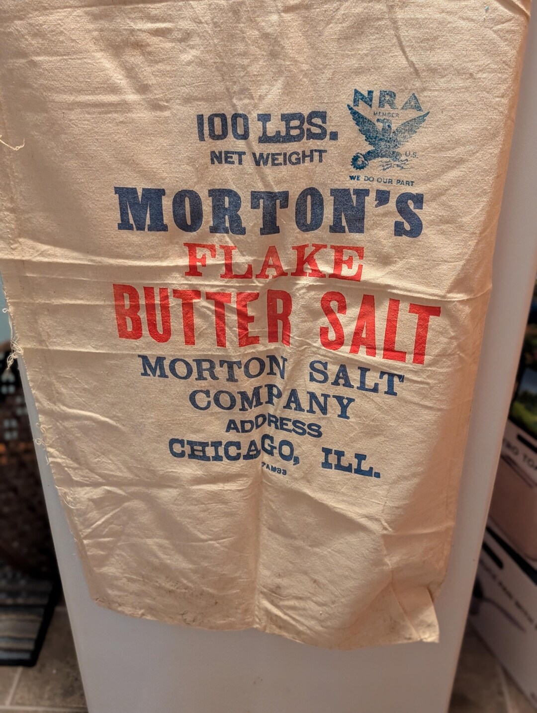 Morton Flake Butter Salt Vintage 100 Lb Cloth Bag With NRA Stamp - Etsy