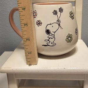Peanuts Snoopy & Flowers White and Pink 20 Oz Mug - Etsy