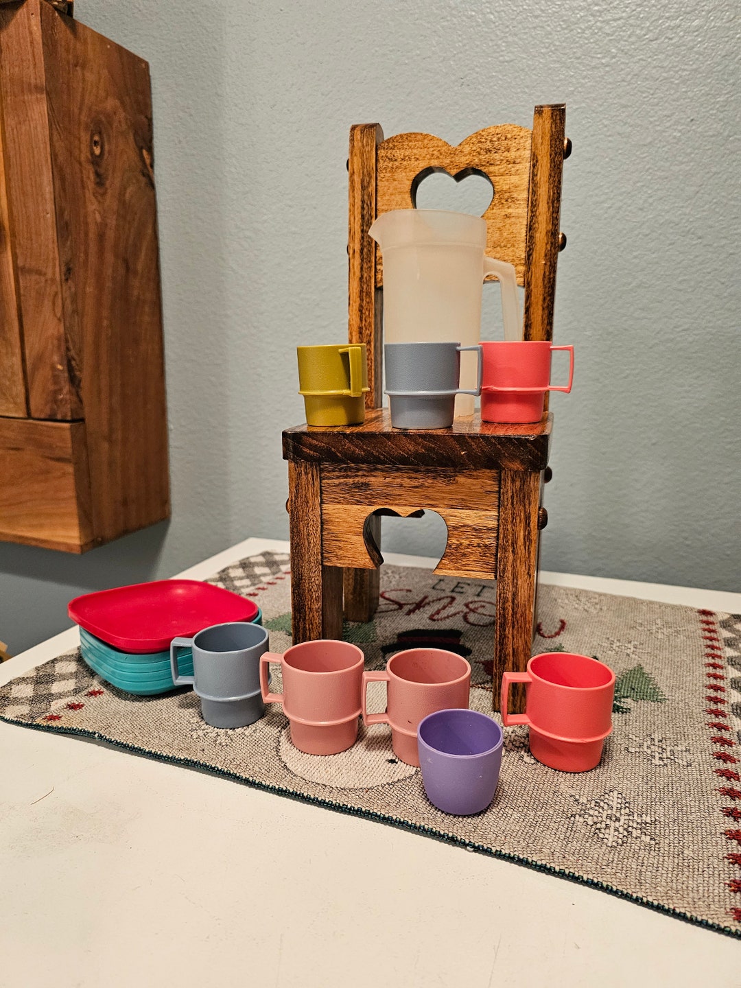 Tupperware Toys Pitcher --eight Cups --four Plates - Etsy