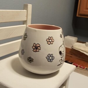 Peanuts Snoopy & Flowers White and Pink 20 Oz Mug - Etsy