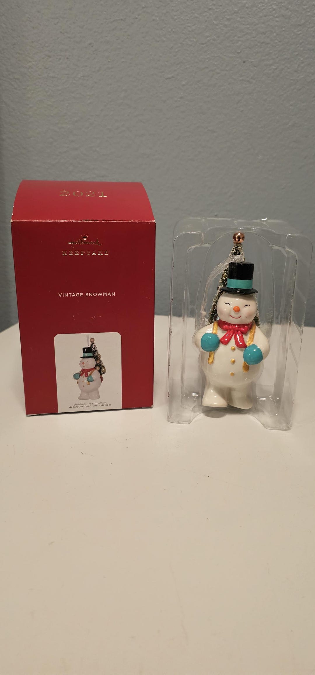 Hallmark 2021 Porcelain Ornament VINTAGE SNOWMAN NIB Christmas - Etsy