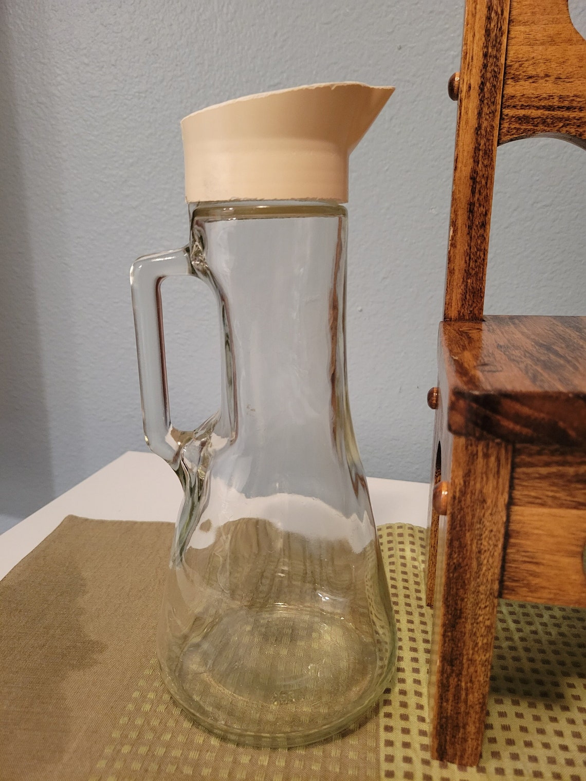 Vintage Glass Pitcher With Lid - Etsy