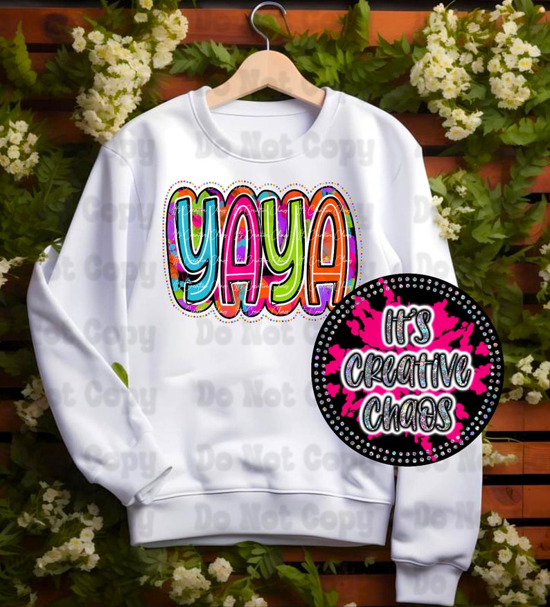 Yaya PNG, Bright Colors, Colorful Design, Mothers Day, 300 DPI, Instant ...