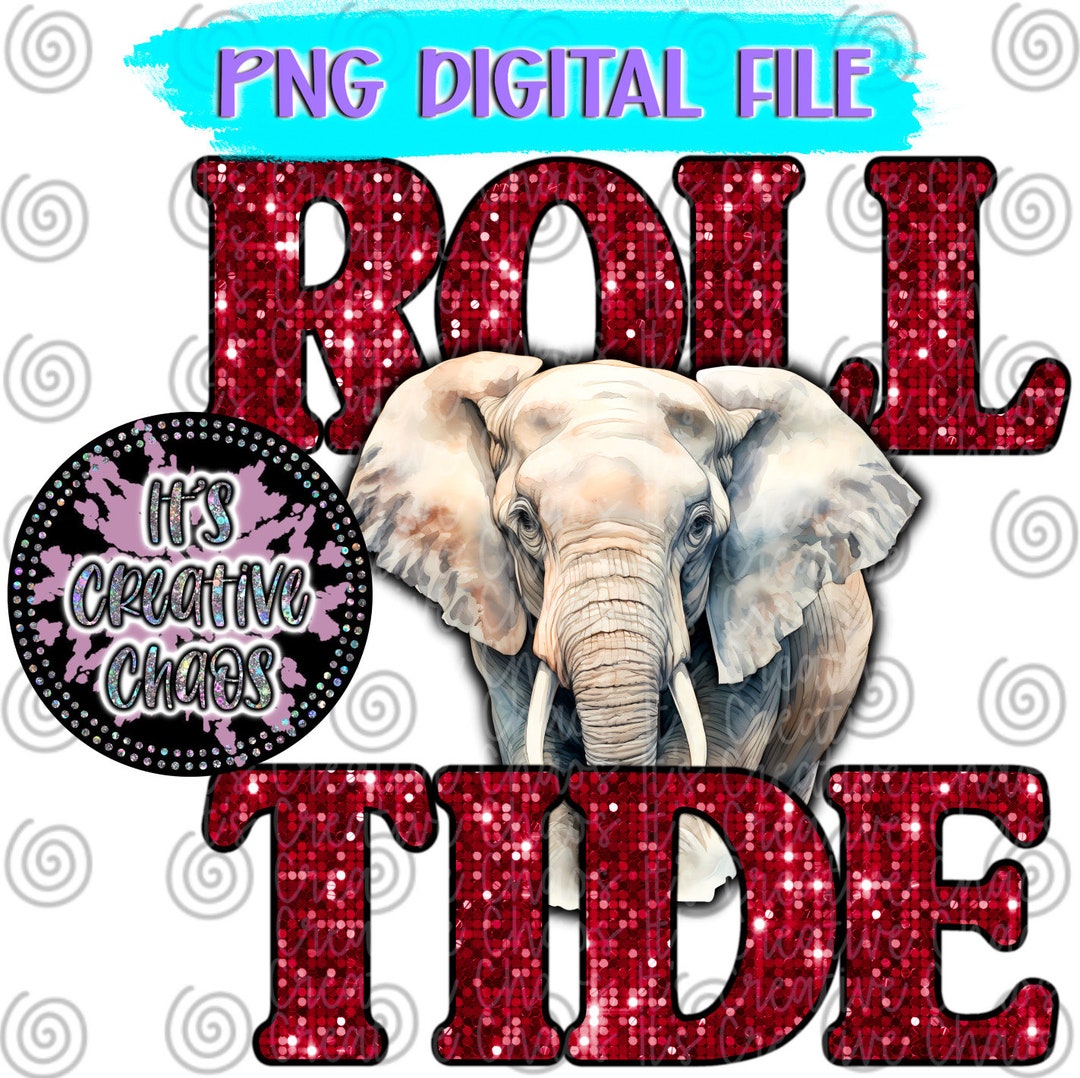 Glitter Roll Tide PNG, Watercolor Elephant, Digital File, Instant Download, 300 Dpi - Etsy
