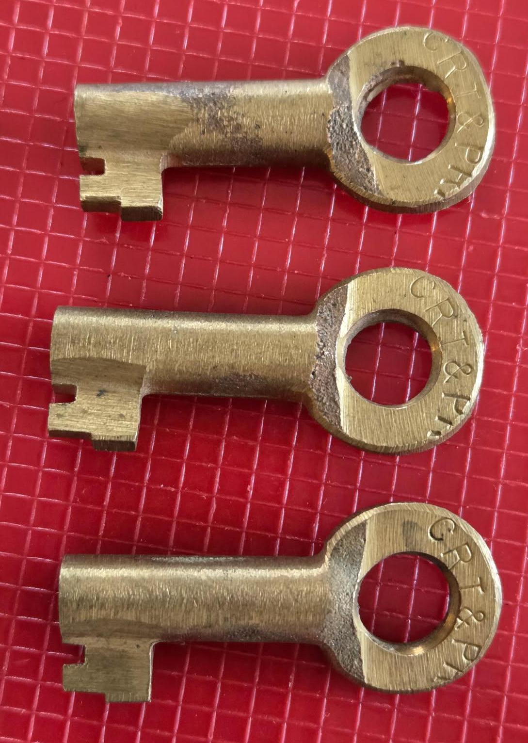 Lot of 3 CRT&PR Brass Holow Barrel Railroad Keys ~ Free S/H #STZ - Etsy
