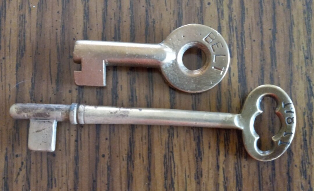 BELT Brass Hollow Barrel Railroad Key & Brass Caboose Key ~ Free S/H ...