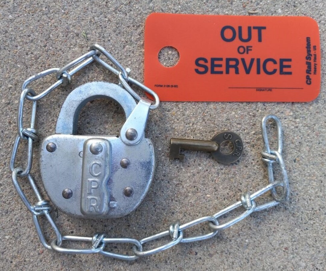 CPR Railroad Padlock and Brass Hollow Barrel Key Free S/H 2275 1 - Etsy