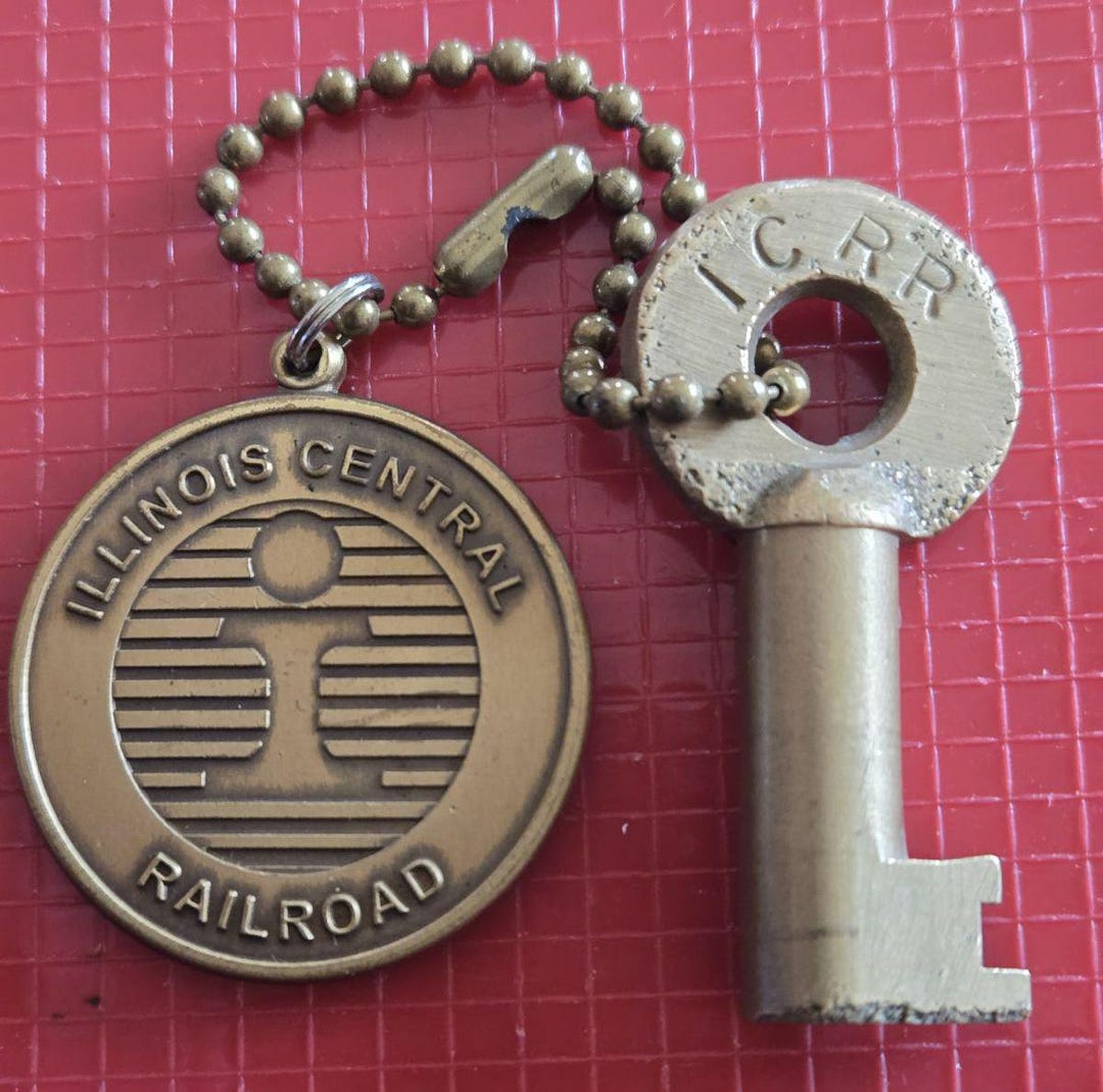 ICRR Brass Hollow Barrel Railroad Key & Keychain ~ Free S/K # R51 - Etsy
