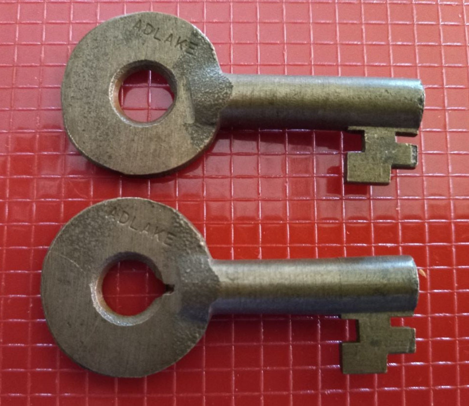 Lot of 2 ADLAKE Brass Hollow Barrel Railroad Keys Free S/H L183 - Etsy