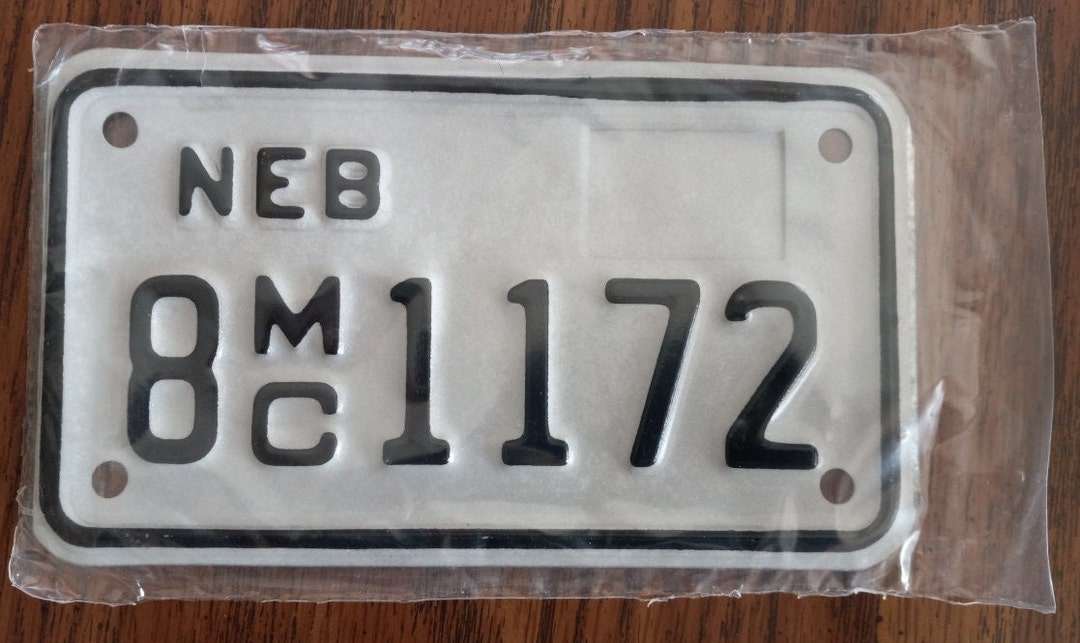 NOS 1990's Nebraska Hall County Unissued Motorcycle License Plate ...