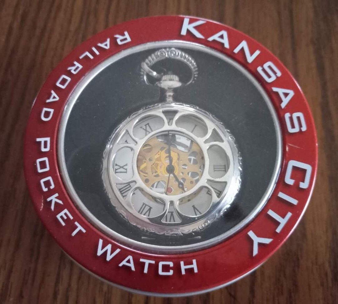 KANSAS CITY Railroad Pocket Watch W/chain - Etsy