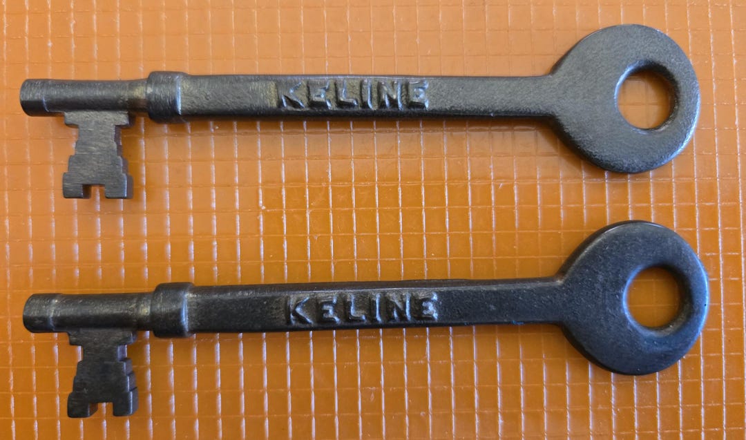 Lot of 2 KELINE Brass Railroad Caboose Keys ~ Free S/H #BA418 - Etsy