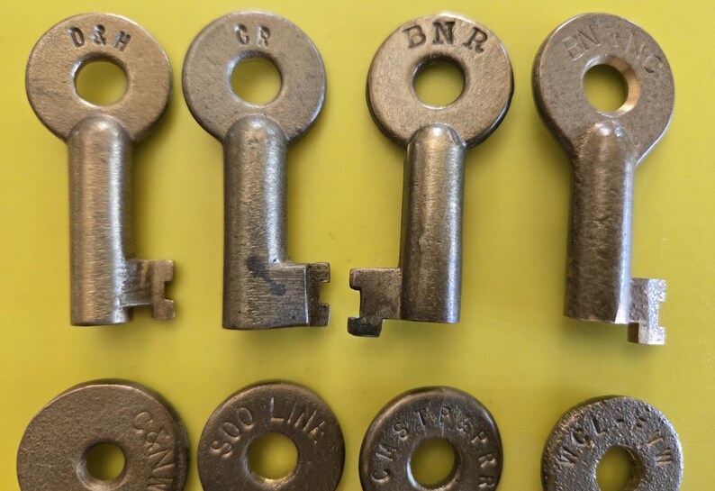 Lot of 8 Different Railroad Keys ~ Free S/H #JON - Etsy