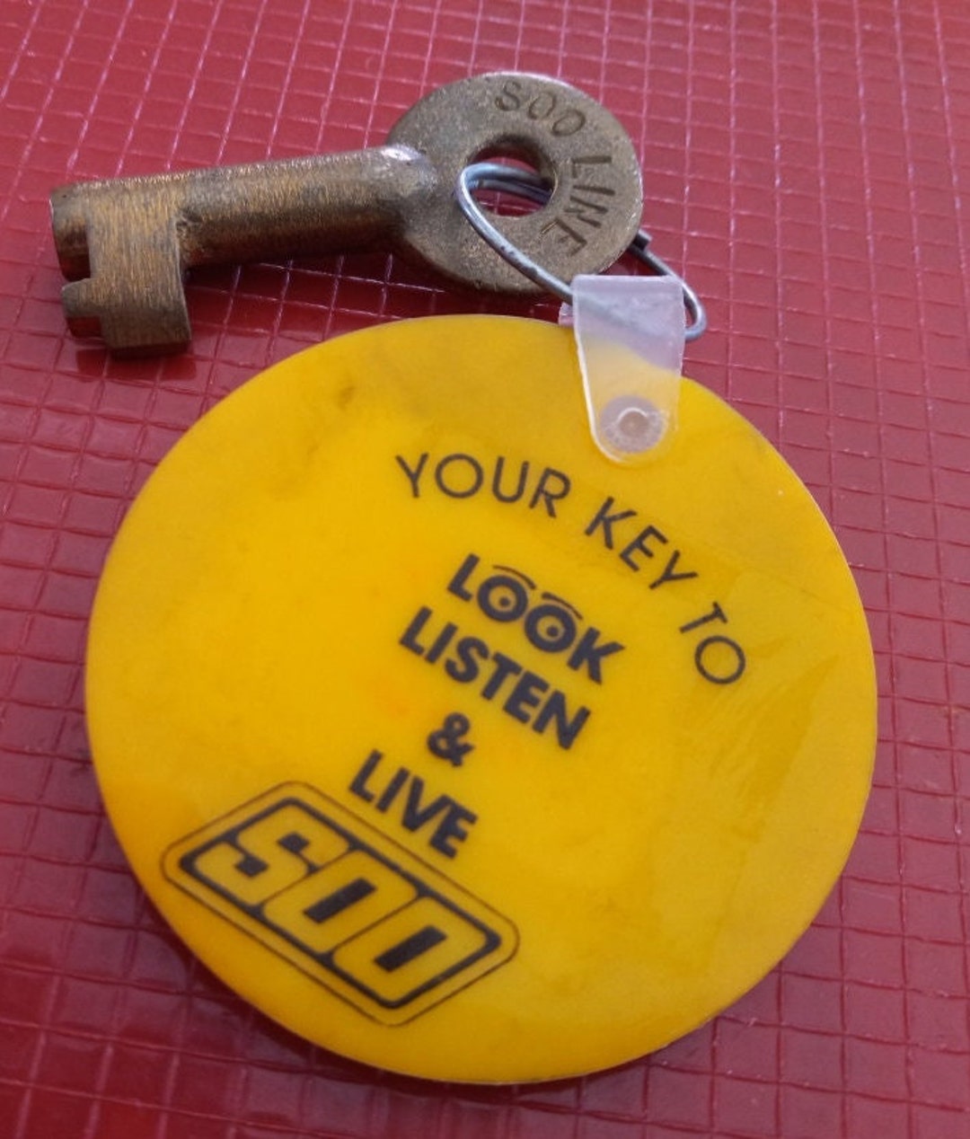 SOO LINE Brass Hollow Barrel Railroad Key & Key Ring ~ Free S/H #LU - Etsy