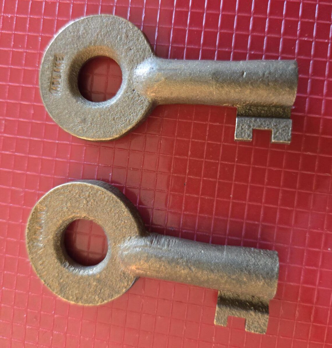 Lot of 2 ADLAKE Brass Hollow Barrel Railroad Keys Free S/H LU - Etsy