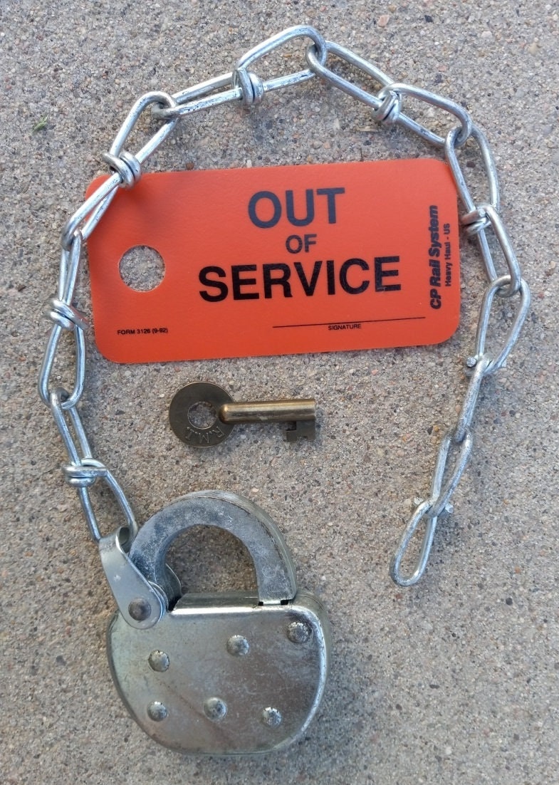 CPR Railroad Padlock and Brass Hollow Barrel Key Free S/H 2275 1 - Etsy