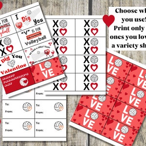 Volleyball Valentine Day Cards; Good for Kids, Friends, Classmates and ...