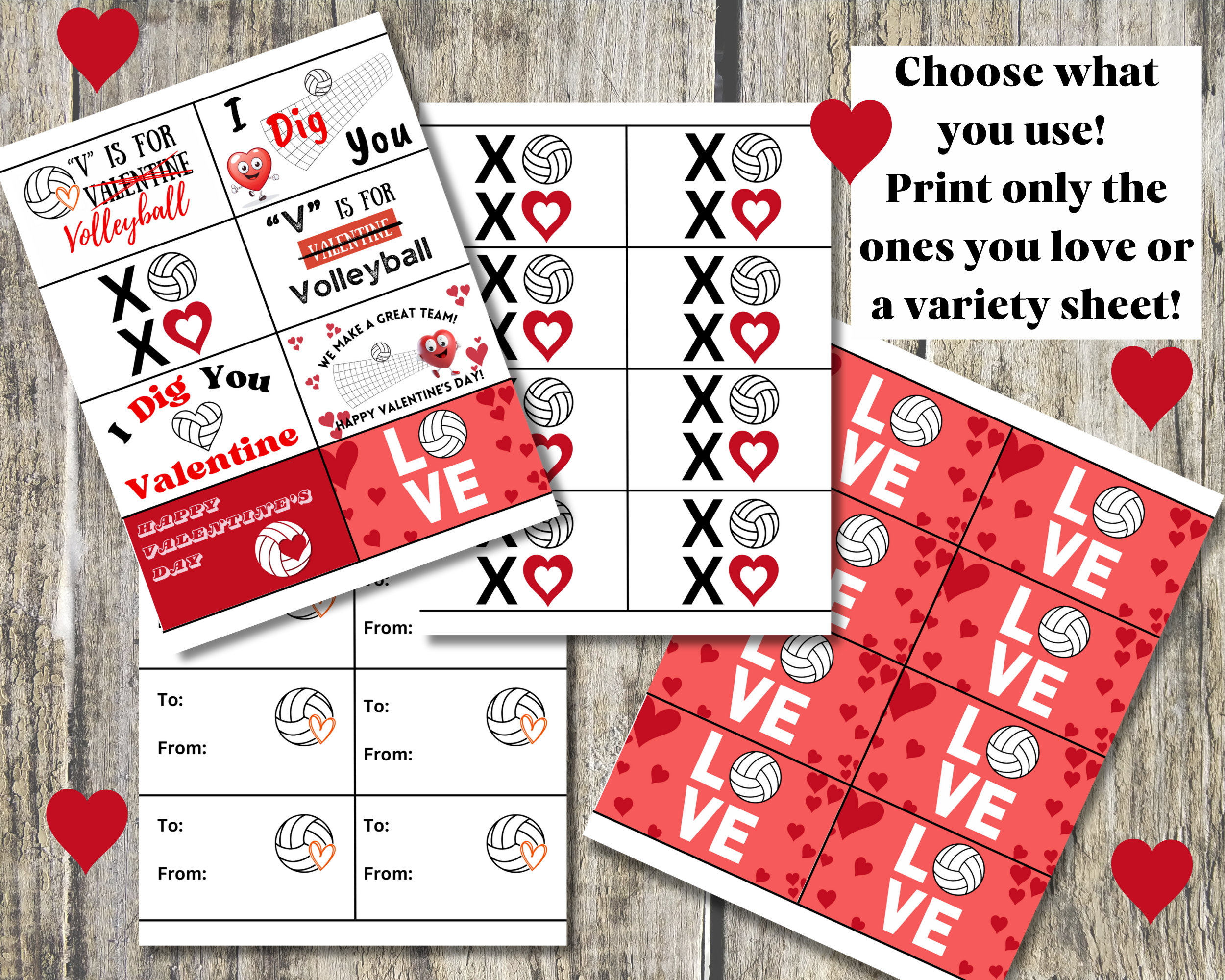 Volleyball Valentine Day Cards; Good for Kids, Friends, Classmates and ...