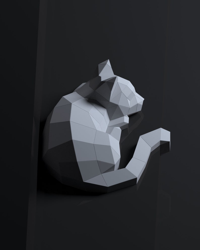Sleeping Cat Papercraft 3D SVG DXF Pdf DIY Low Poly Paper - Etsy India Sleeping Cat Papercraft 3D SVG DXF Pdf DIY Low Poly Paper - Etsy India