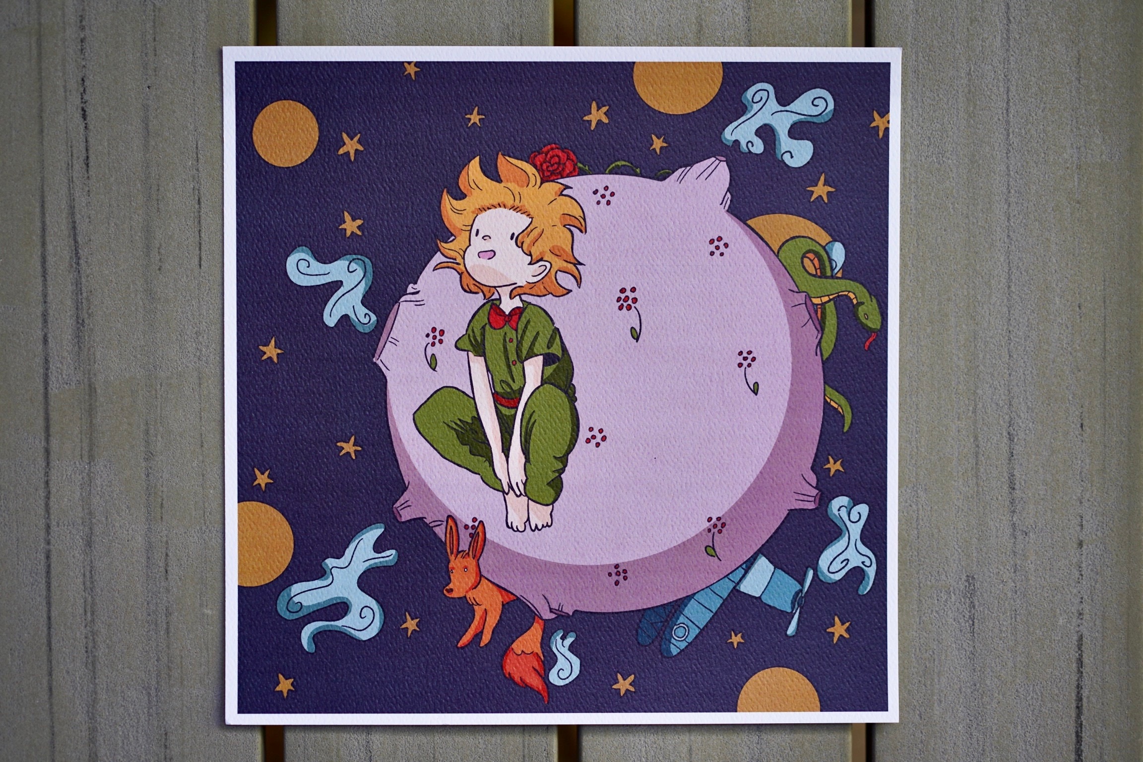 The Little Prince/ Le Petit Prince Art Print - Gift, Child Bedroom ...