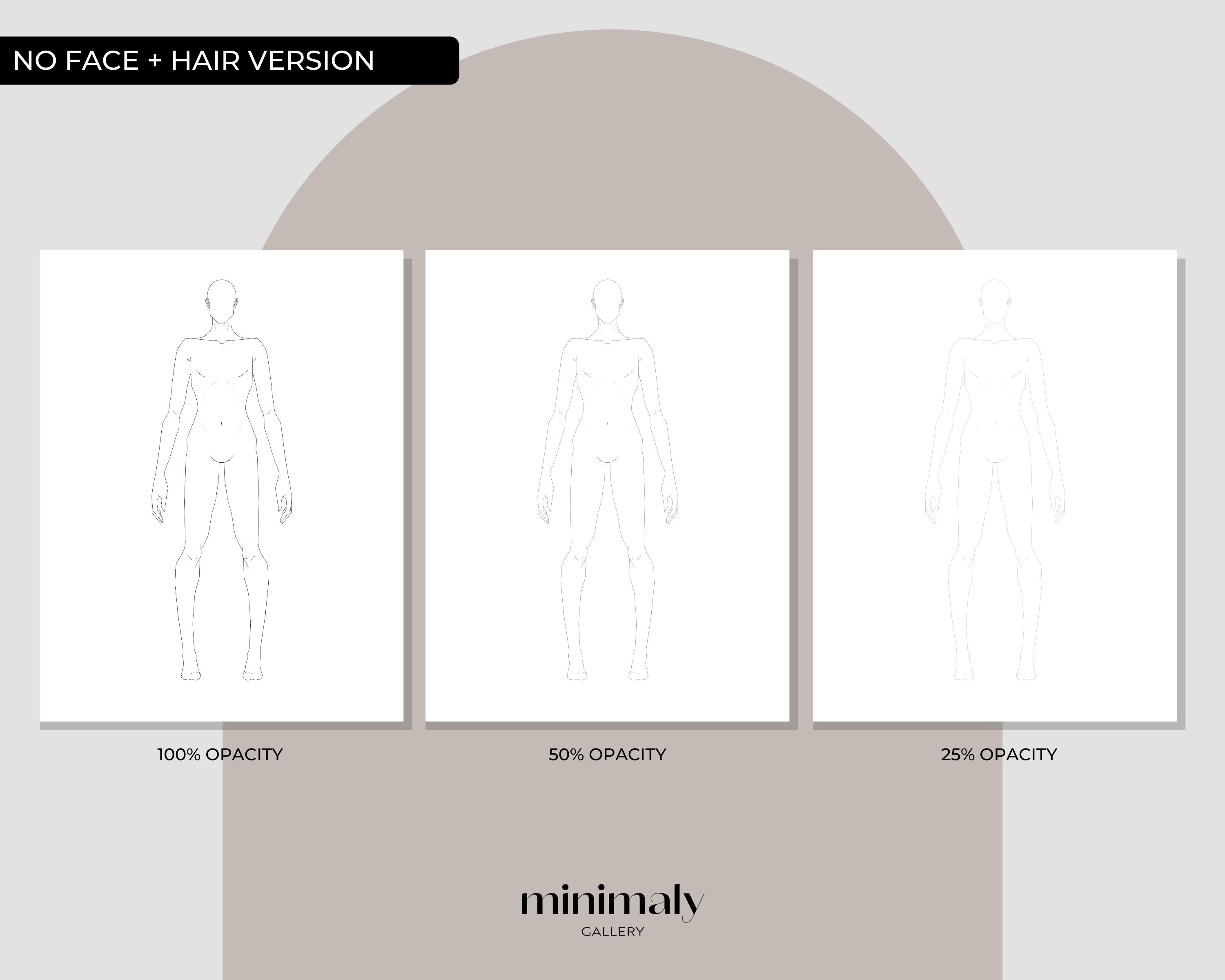 Male Fashion Figure Template - 9 Heads Mens Fashion Croquis - Male ...