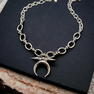 Dark Moon Choker | Statement Moon Collar | Punk Necklace | Goth Choker ...