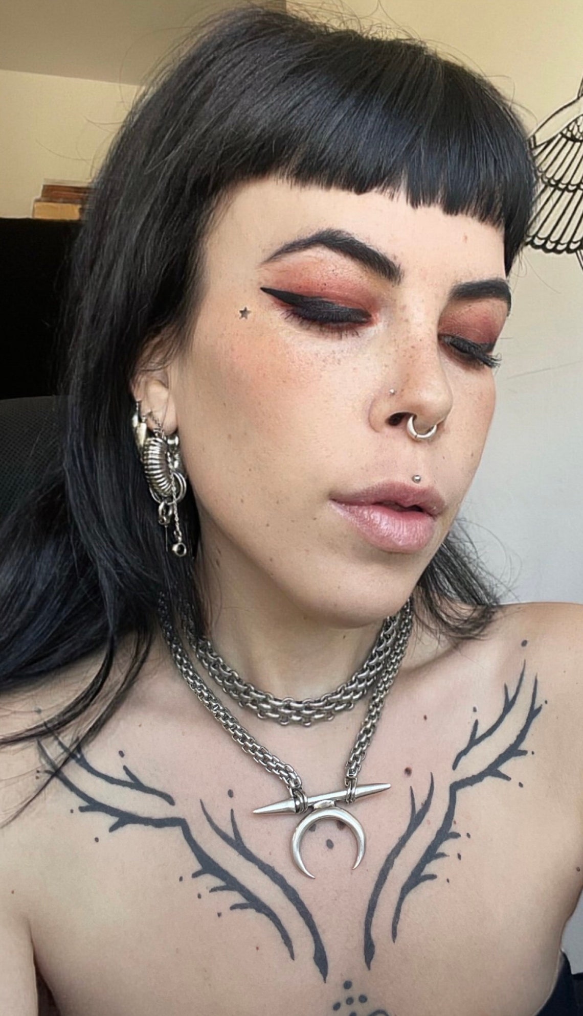 Dark Moon Choker Statement Moon Collar Punk Necklace - Etsy