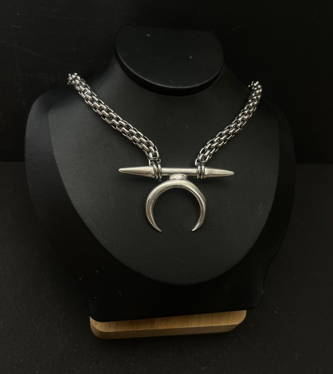 Dark Moon Choker Statement Moon Collar Punk Necklace - Etsy