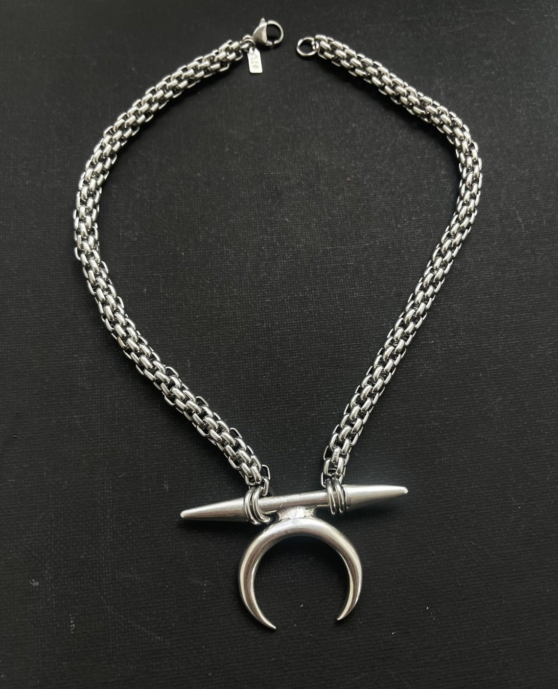 Dark Moon Choker Statement Moon Collar Punk Necklace - Etsy