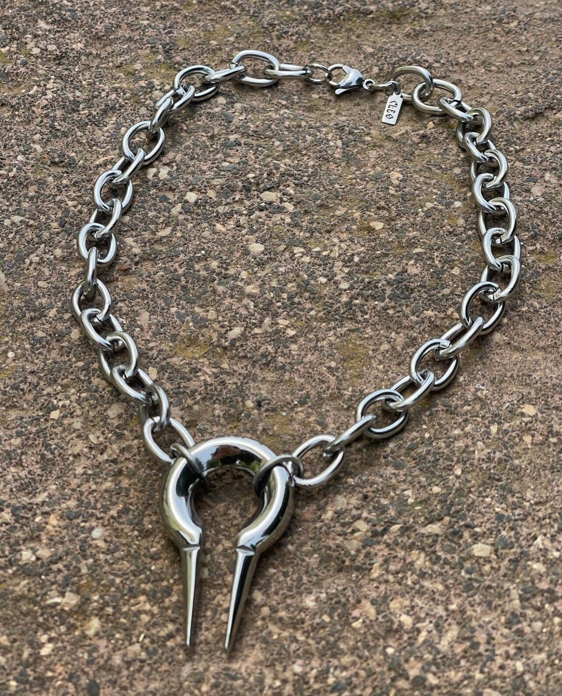 Spike Chain Choker Necklace Gothic Jewelry Spike Necklace - Etsy