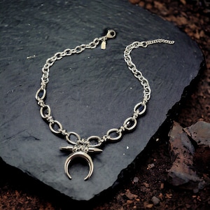 Dark Moon Choker | Statement Moon Collar | Punk Necklace | Goth Choker ...