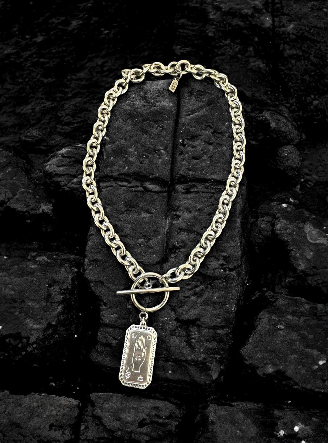 Witch Jewelry for Women | Moon Necklace | Silver Chunky Charms ...