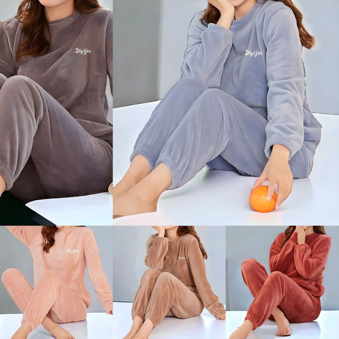 Fuzzy Cozy Sweat Lounge SET, 2 Piece Shirt Pants, Pants, Cardigan Set ...