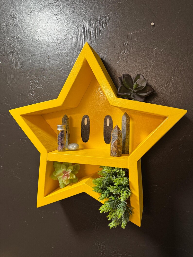 Handcrafted Super Mario Star Display Shelf - Etsy